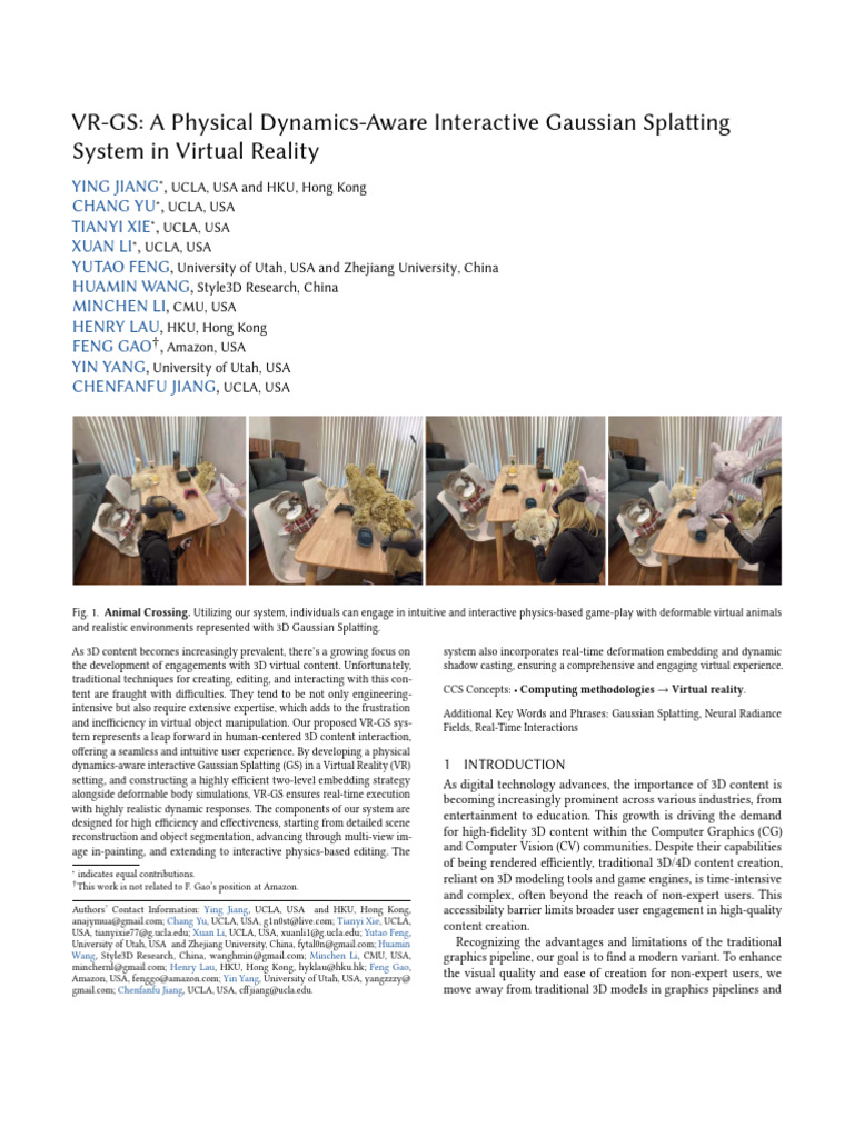 Jiang 等 - 2024 - VR-GS a Physical Dynamics-Aware Interactive Gaussian Splatting System in ...
