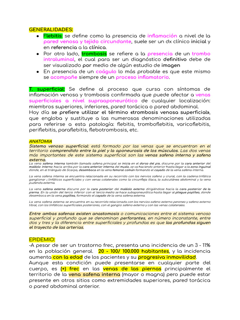 Flebitis en piernas: causas y tratamiento | PDF | Trombo | Vena