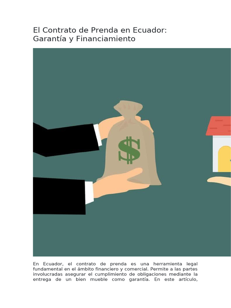 El Contrato de Prenda en Ecuador 1 | PDF