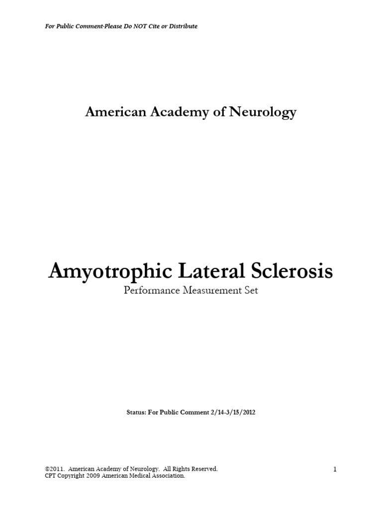 ALS Performance Measurement Set Draft | PDF | Dementia | Major ...