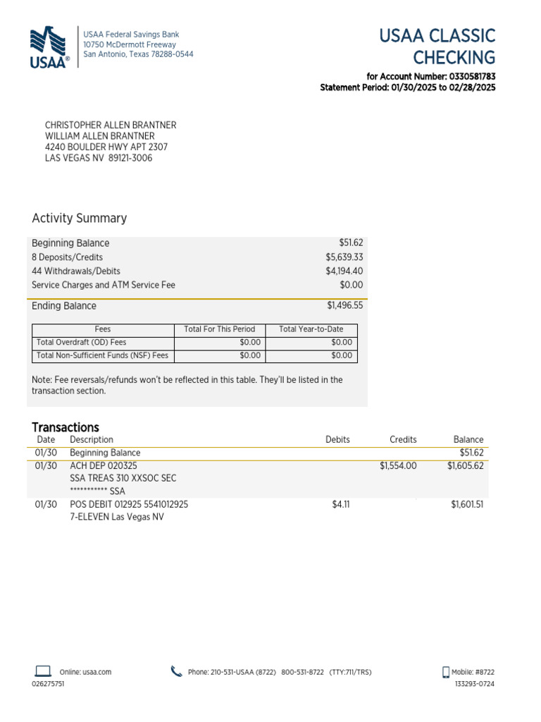 Usaa Document5f2cdb73 68da 4abe 8d28 E6b1d3256724 | PDF | Debit Card ...