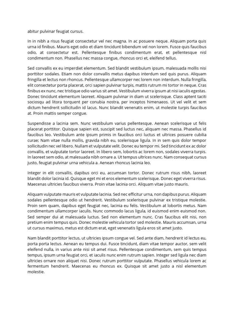 Abitur Pulvinar Feugiat Cursus | PDF