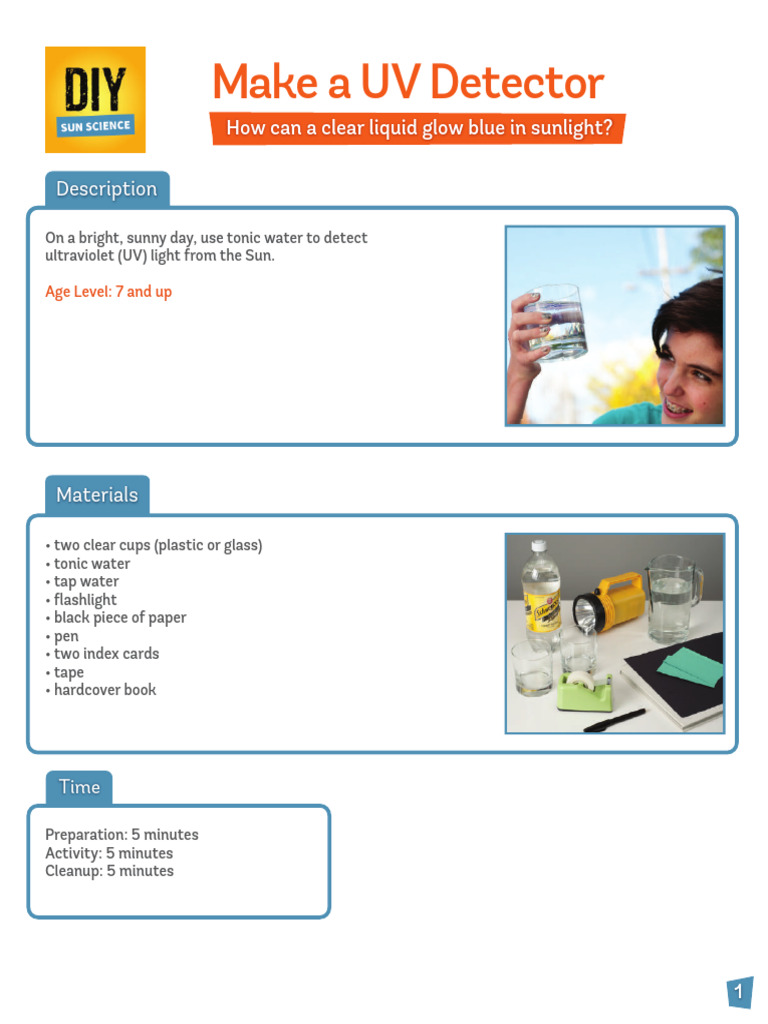 UV Detector Experiment with Tonic Water | PDF | Ultraviolet | Fluorescence