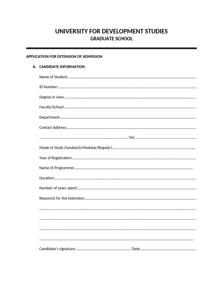 Extension Form | PDF