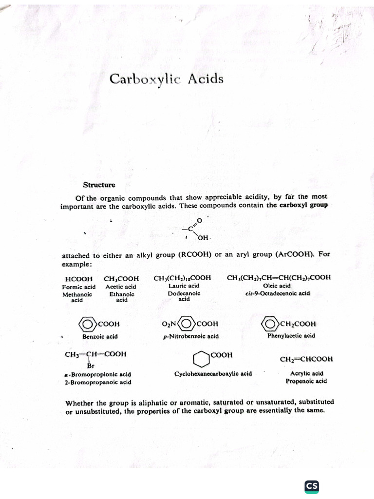 Farhad Sir Note (Carboxylic Acid) | PDF