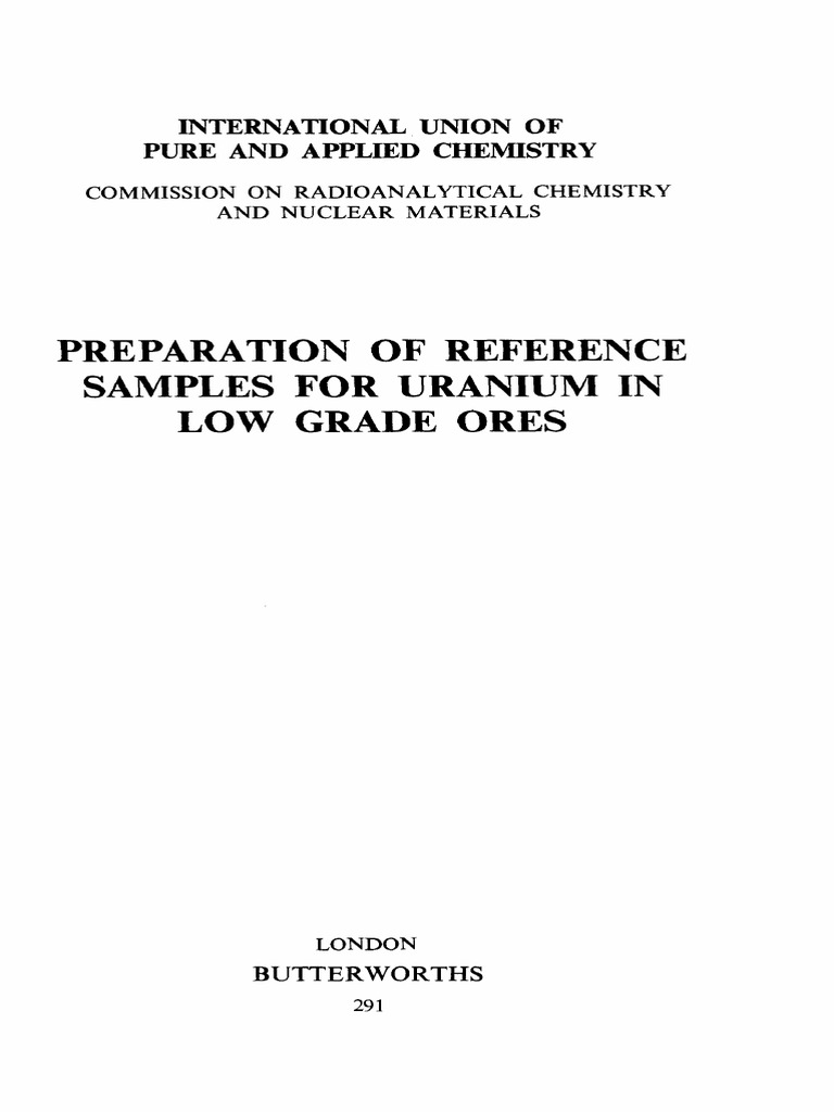 Uranium Reference Samples in Low Grade Ores | PDF | Nitric Acid | Uranium