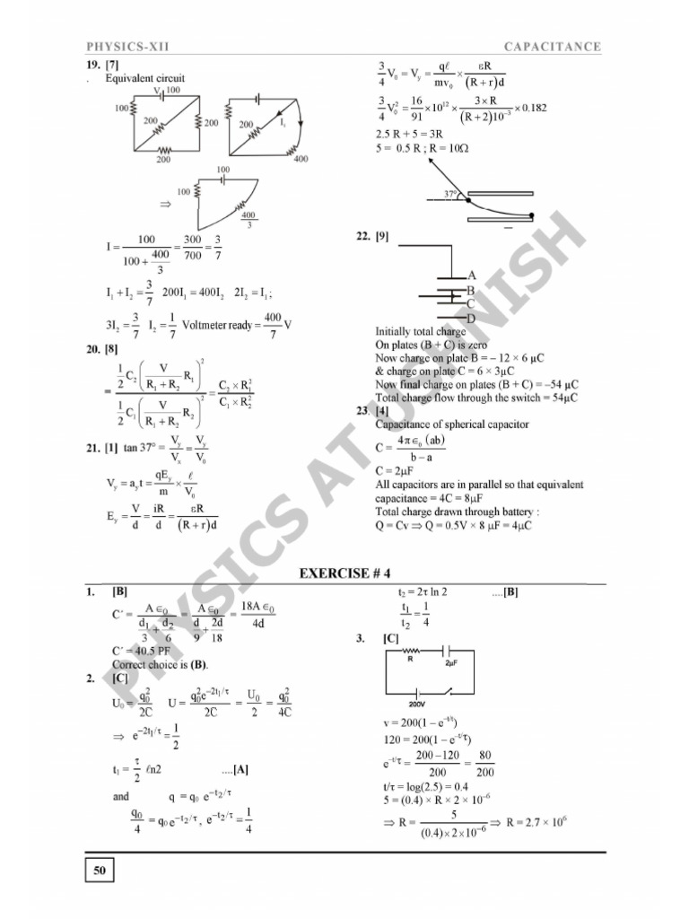 Capacitance Ex 4 Solution | PDF