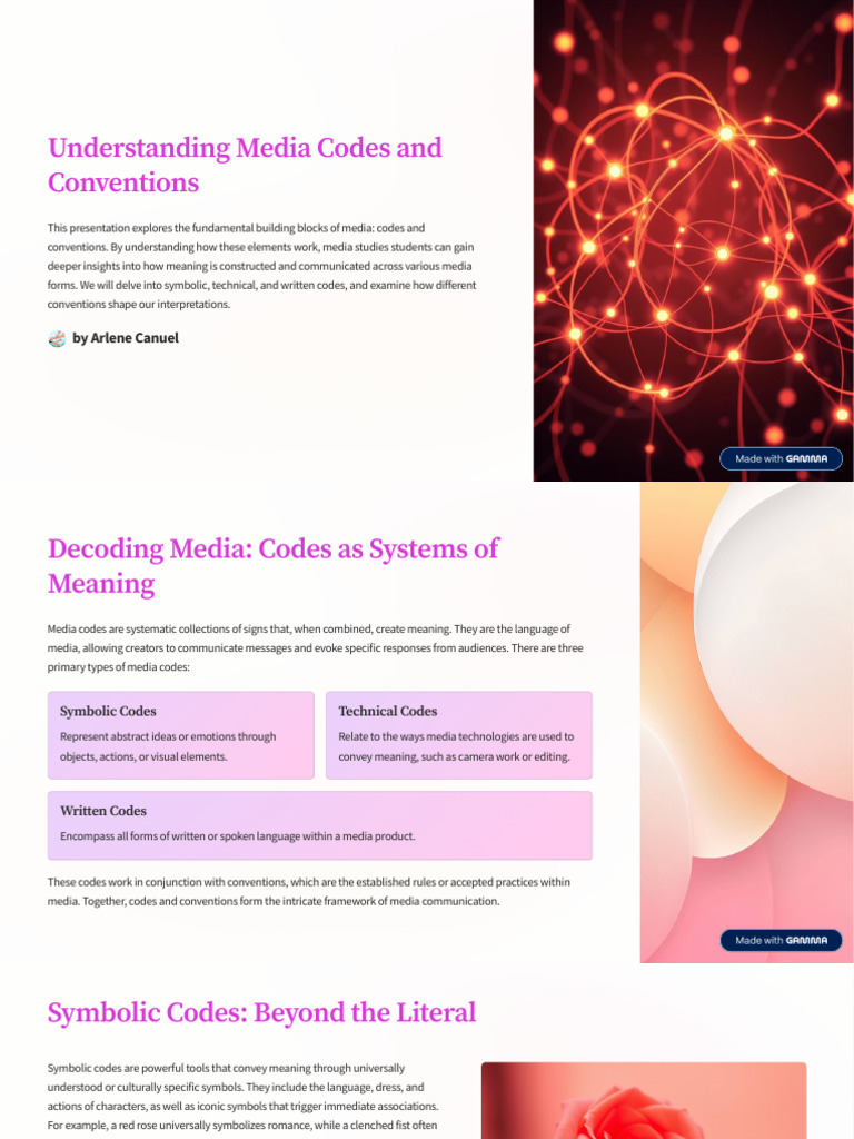 Understanding Media Codes and Conventions | PDF | Narrative | Symbols