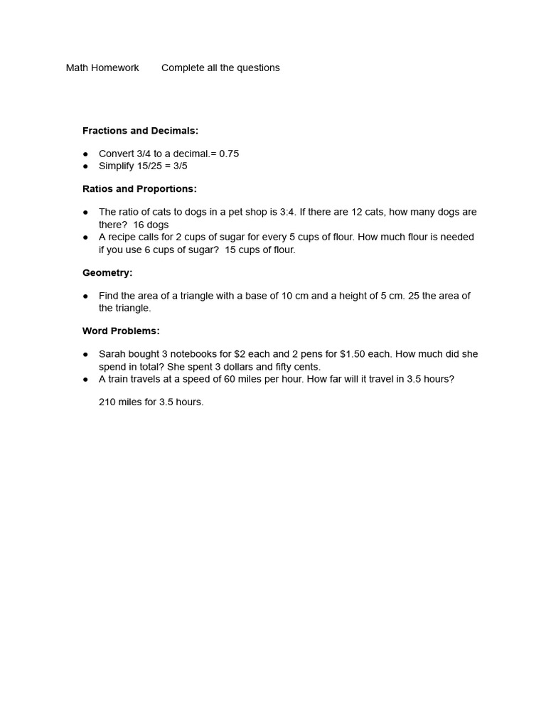 Math Homework | PDF