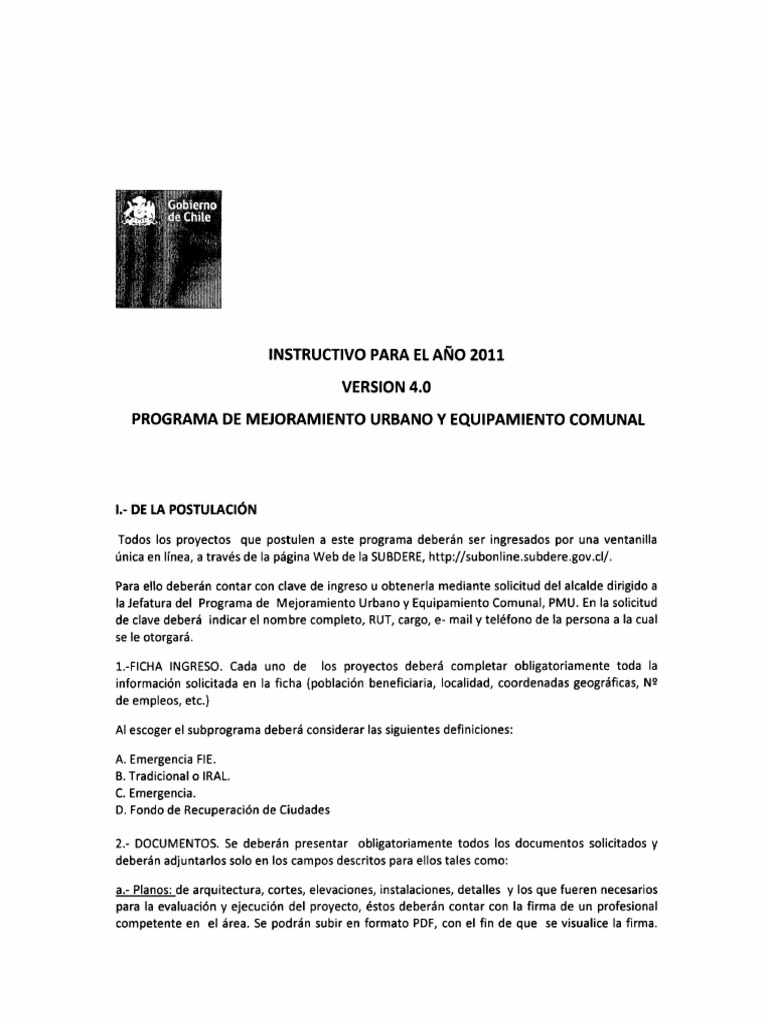 Normativa PMU 2011 | PDF