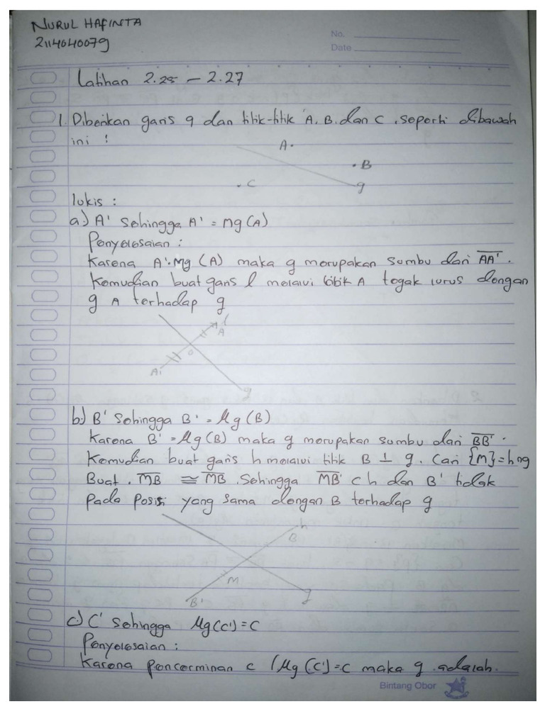 Nurul Hafinta 2114040079 Geometri Transformasi | PDF