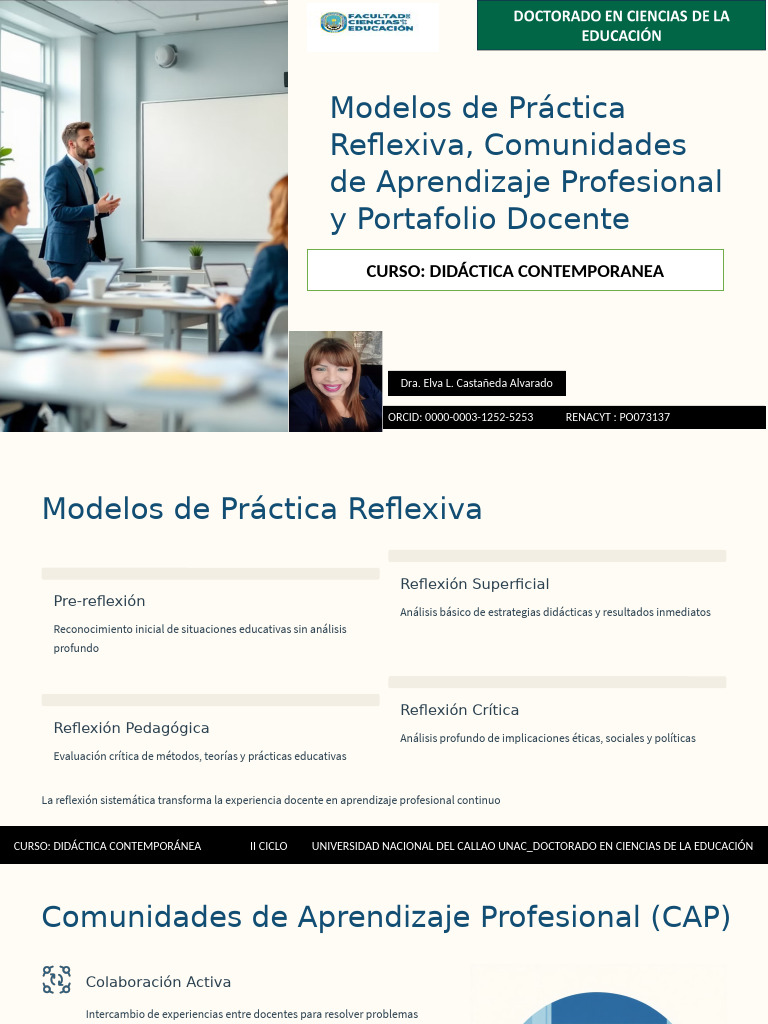 Sesion 07 - Modelos de Practica Reflexiva y Portafolio Docente | PDF | Maestros | Evaluación