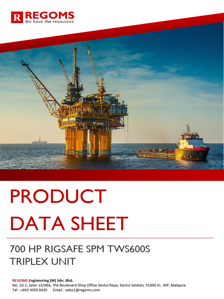 700 HP RIGSAFE SPM TWS600S Data Sheet | PDF | Diesel Engine | Engines
