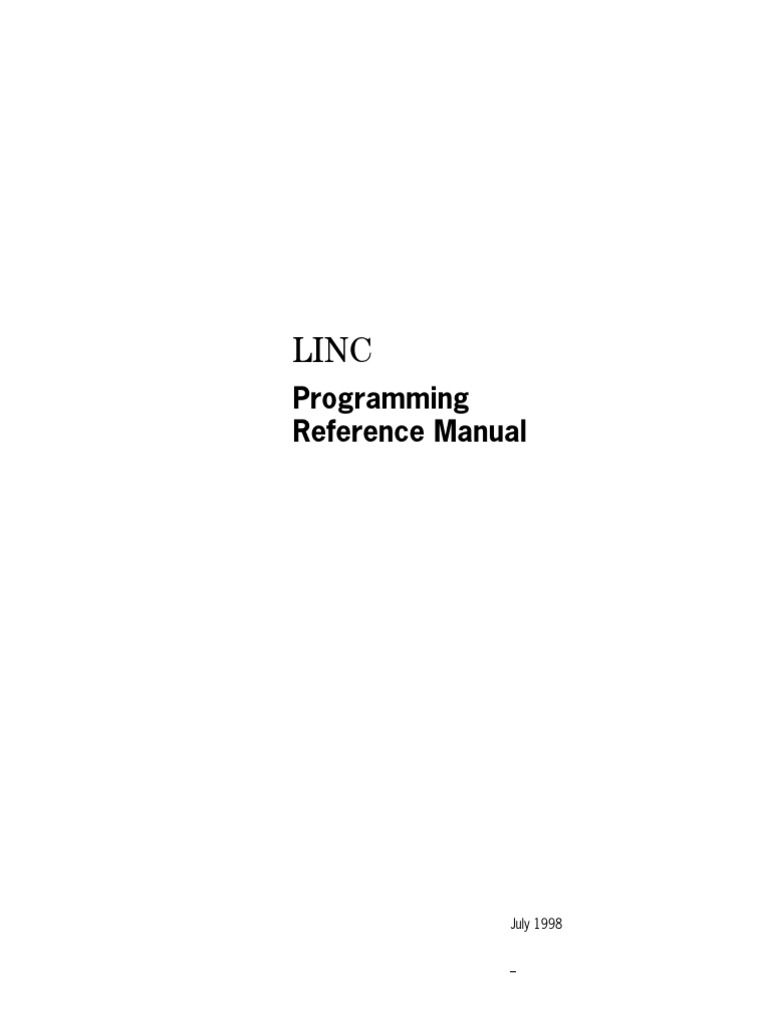 Manual Linguagem LINC | PDF | Computer Architecture | Computing