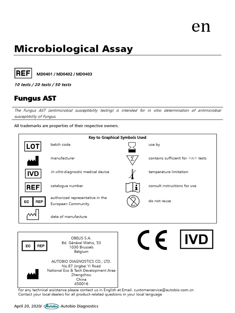 2351 Rev A Fungus AST IFU Data Sheet | PDF | Microbiology