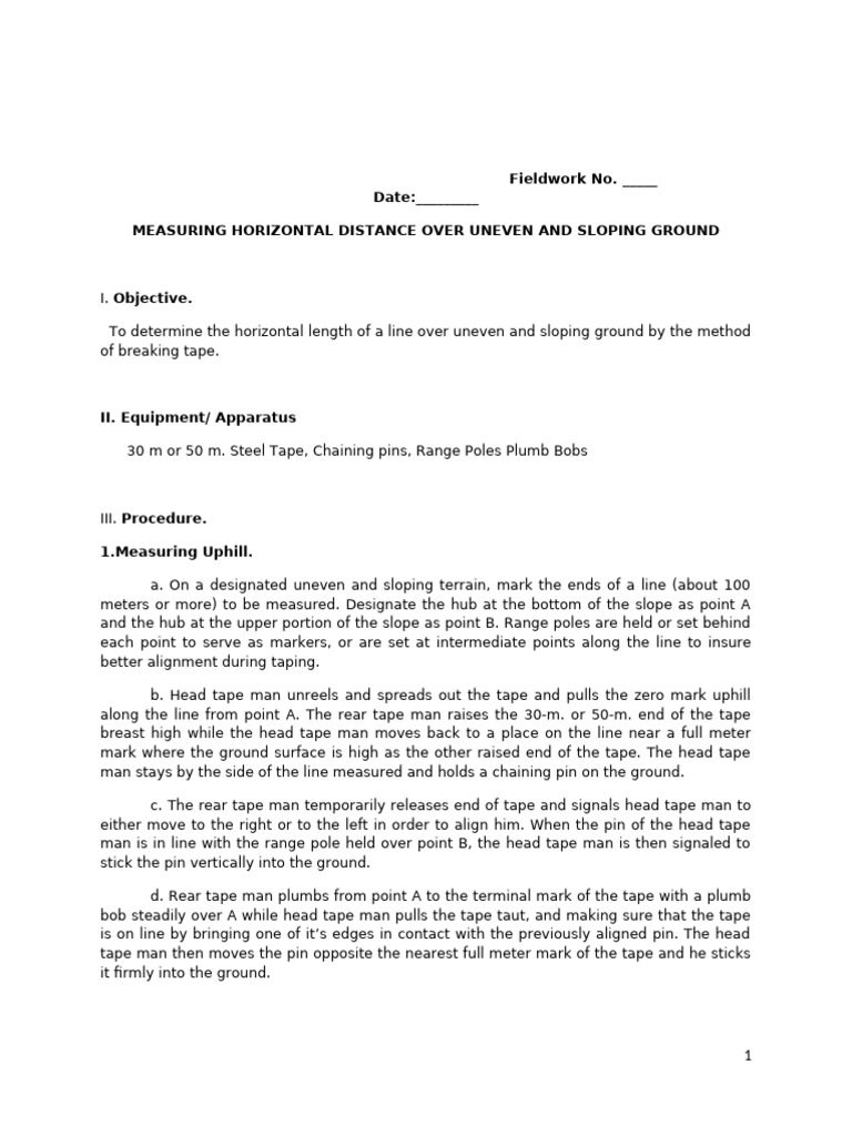 Measuring Horizontal Distance on Slopes | PDF
