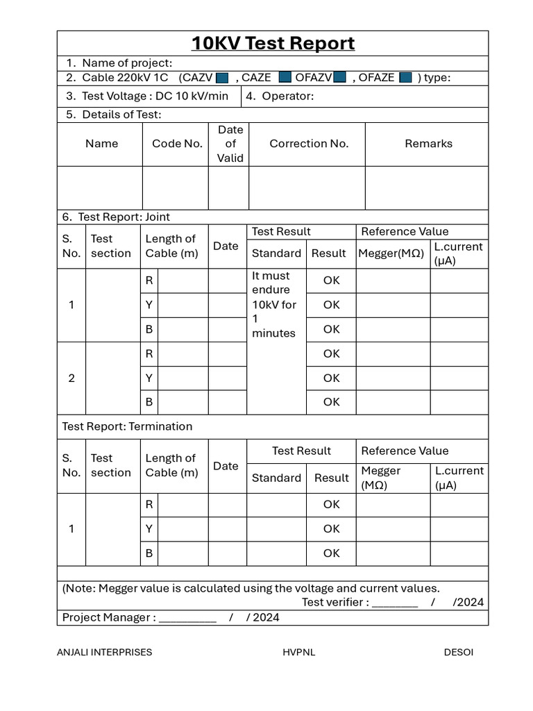 Test Report Sheet | PDF