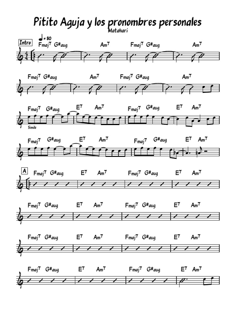 Pitito Aguja y Los Pronombres Personales | PDF