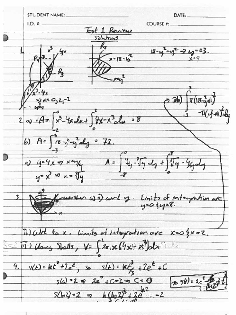 Test 1 Practice Questions Solutions | PDF