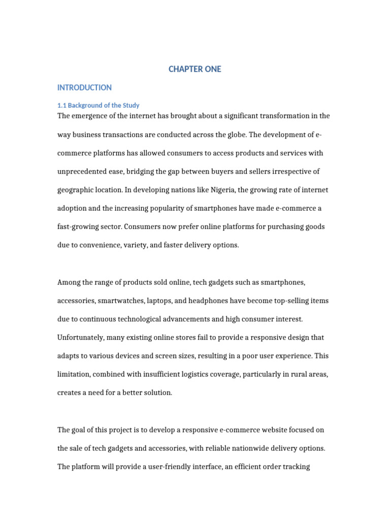 Expanded Chapter One Ecommerce Project | PDF | E Commerce | Online Shopping