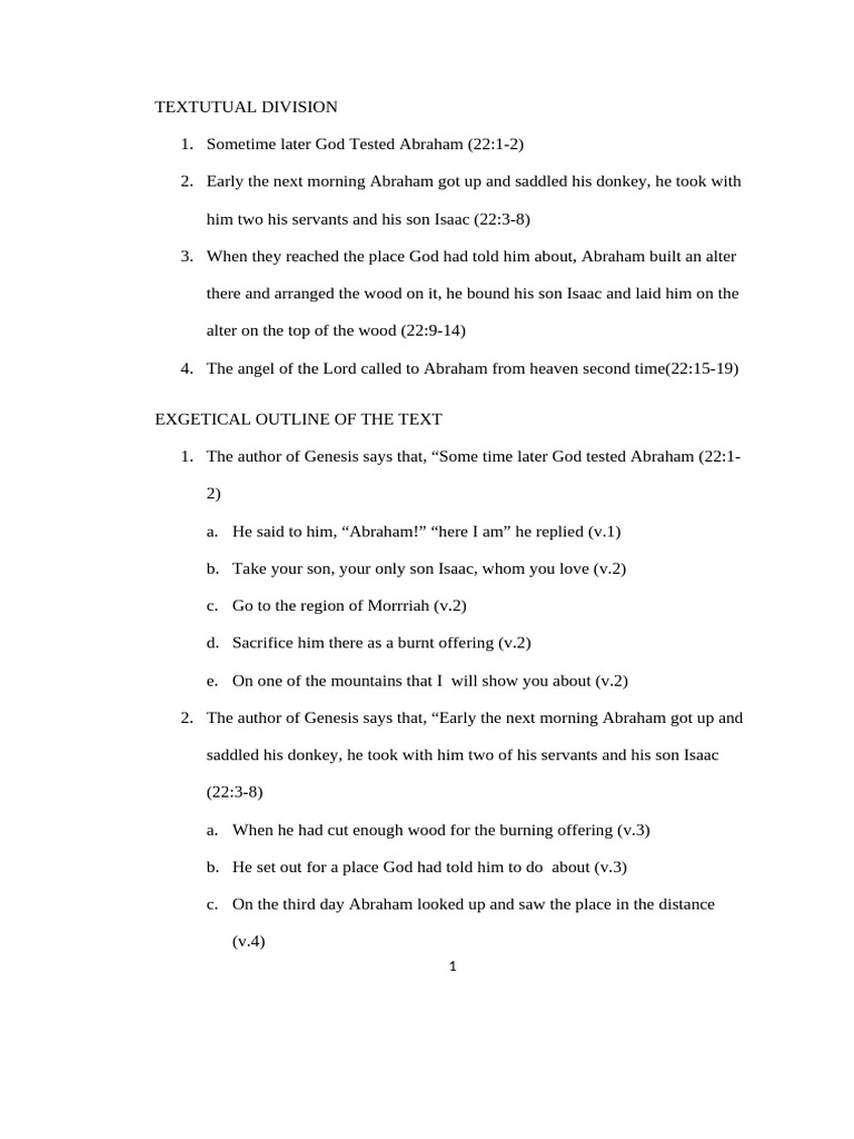 Expository Preaching On Genesis 22 | PDF | Abraham | Isaac