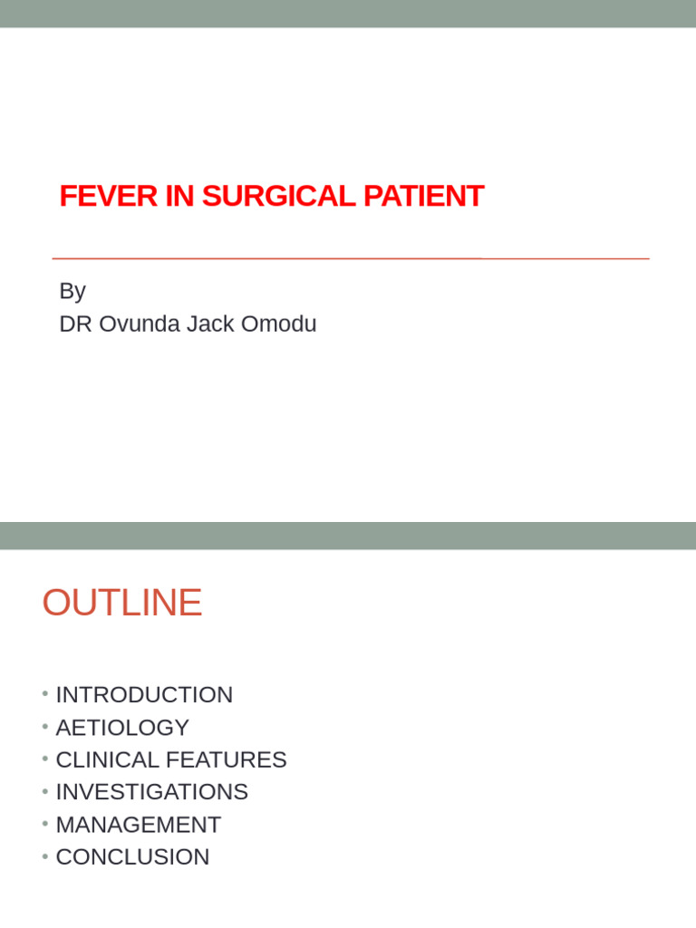 Post-Operative Fever: Causes & Management | PDF | Fever | Surgery