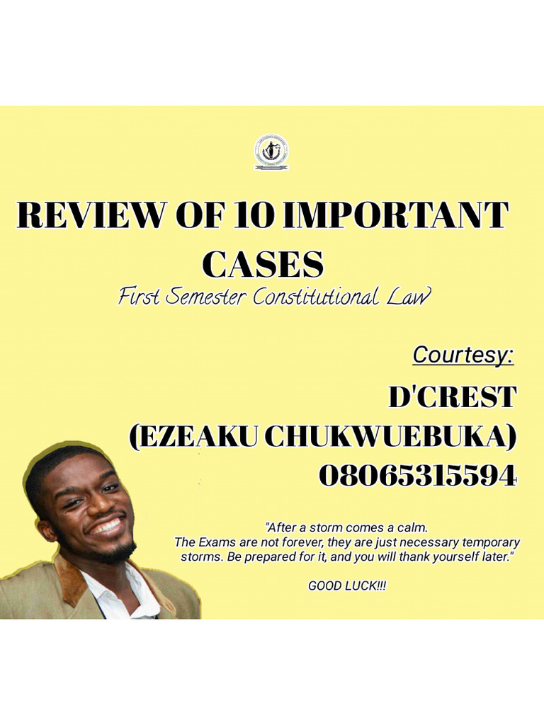 Constitutional Law Tutorial Cases | PDF