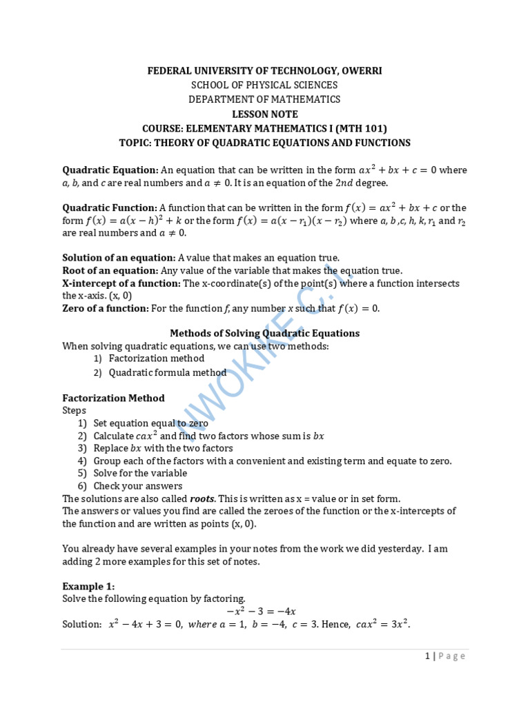 Quadratic Equations and Functions | PDF | Quadratic Equation | Equations