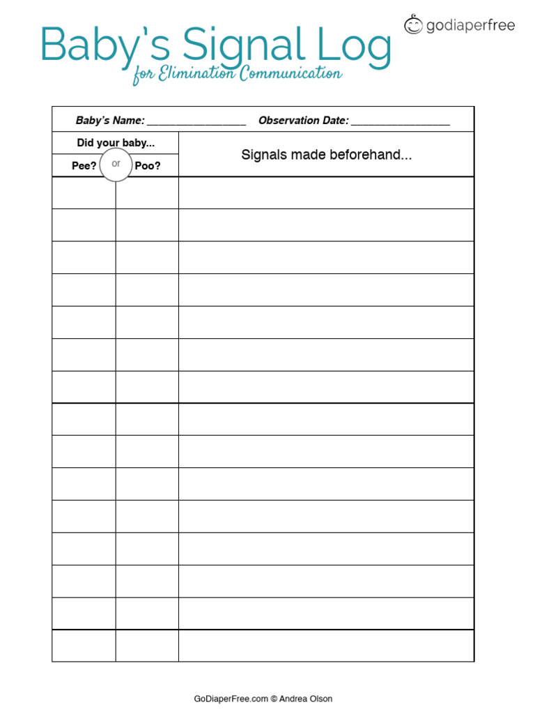 Babys Signal Log - Go Diaper Free | PDF