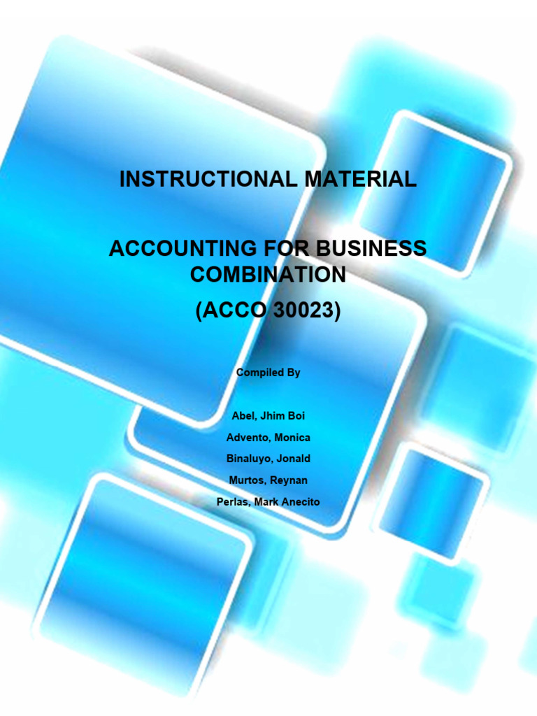 Business Combination Instructional Material PUP | PDF | Goodwill ...