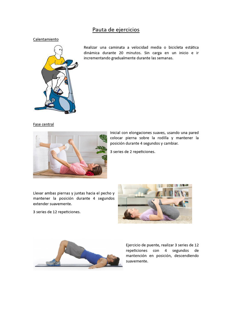 Pauta de Ejercicios - Lumbar | PDF