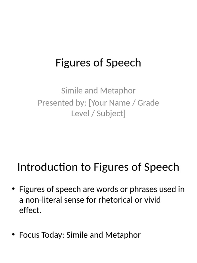Figure of Speech Simile and Metaphor | PDF | Metaphor | Semantics