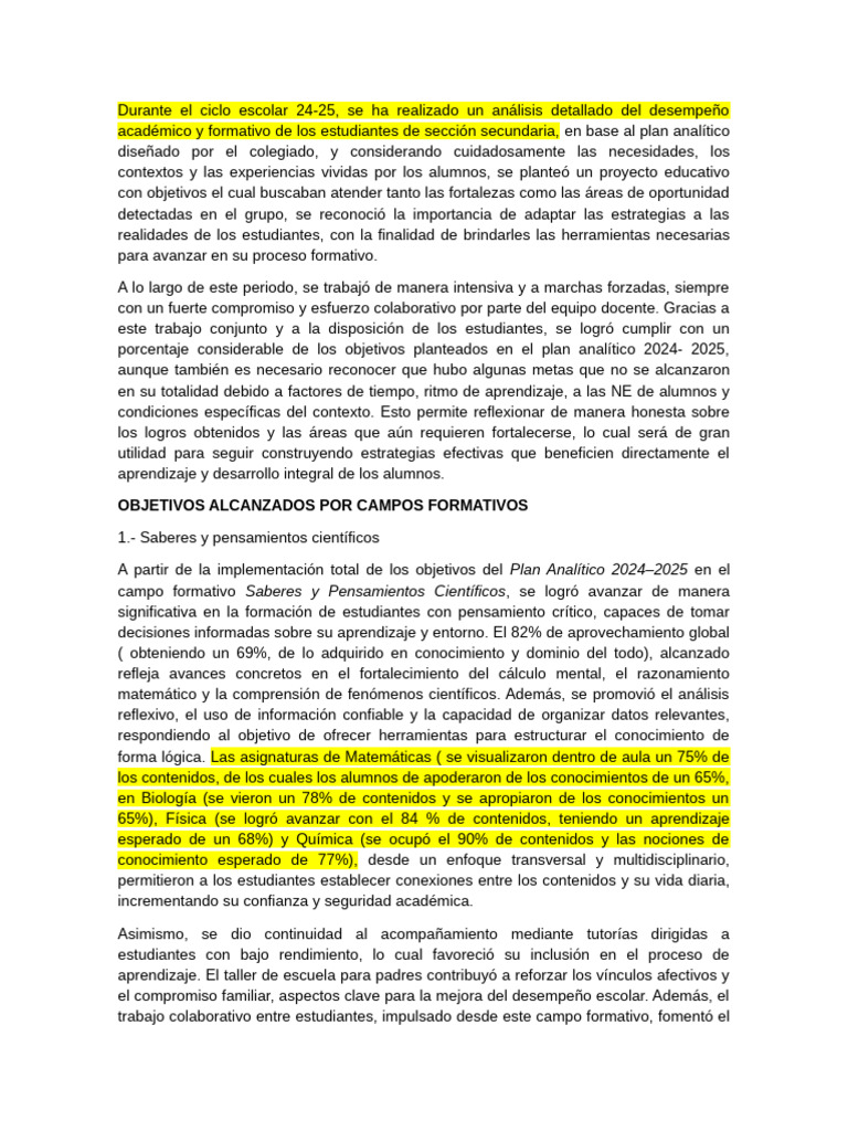 Campo Formativo Saberes y Pensamientos | PDF | Aprendizaje | Maestros
