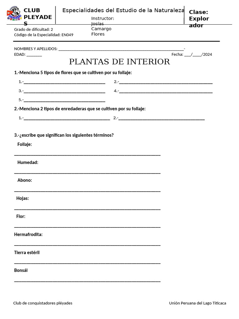Examen de Plantas | PDF | Plantas