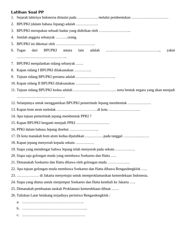 Latihan Soal PP | PDF