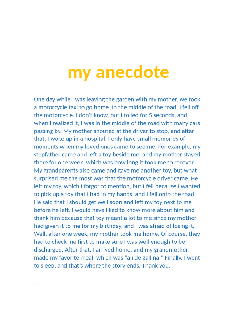 My Anecdote | PDF