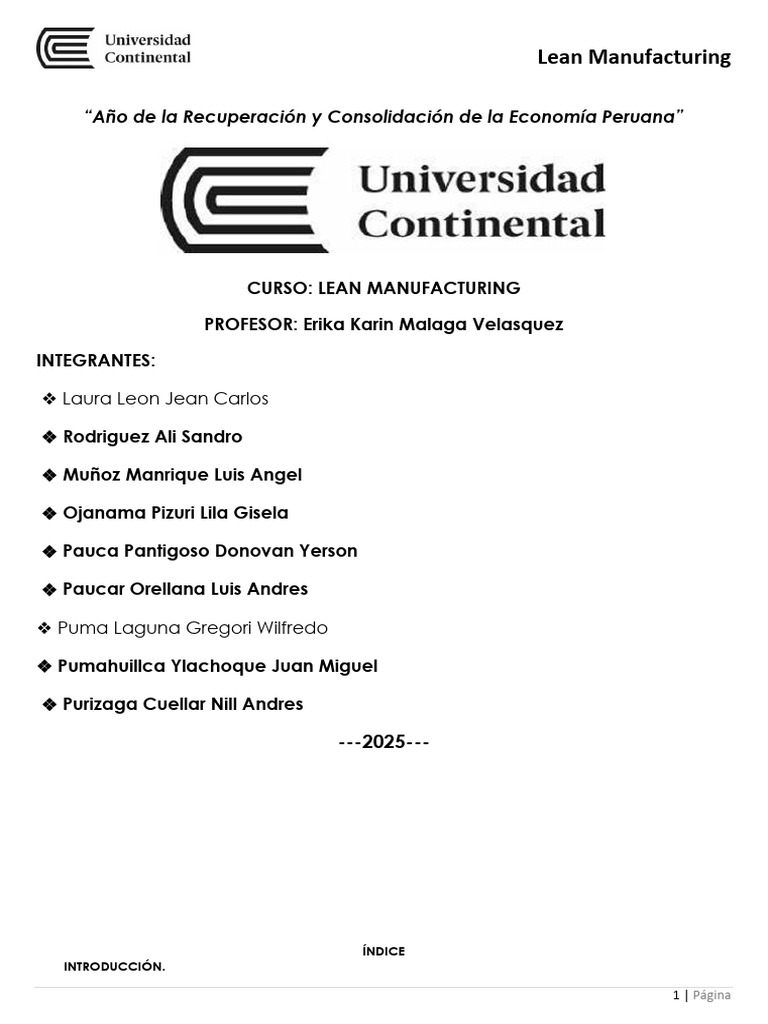 Evaluación Final Lean Manufacturing | PDF | Lean Manufacturing | Business