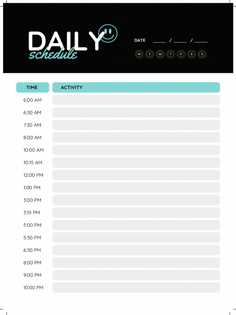 Bản Sao Của Black and Green Minimalist Daily Schedule Planner PDF | PDF