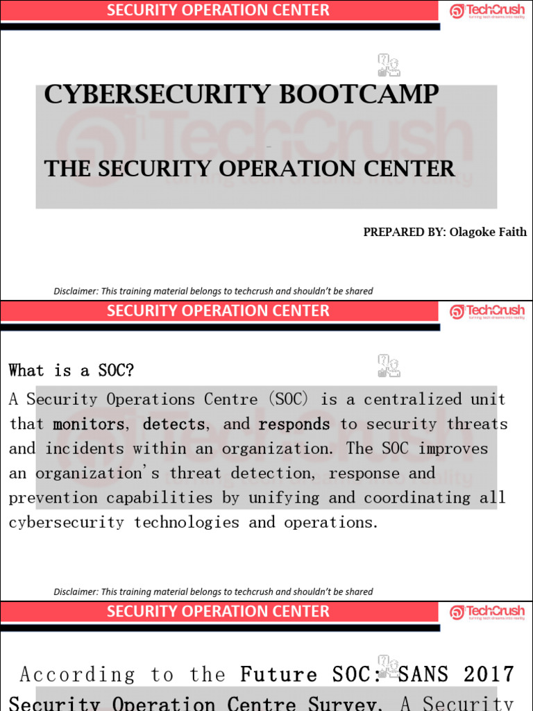 Security Operations Center Overview | PDF | Computer Security | Security