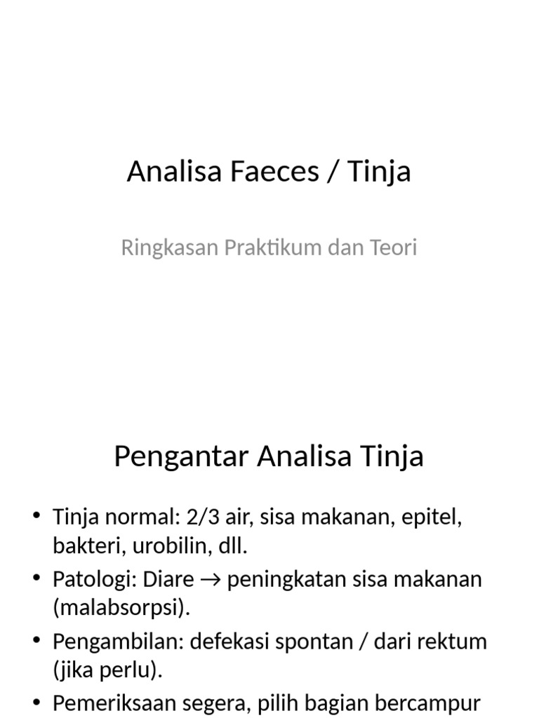 Analisa Faeces Tinja Ringkasan | PDF