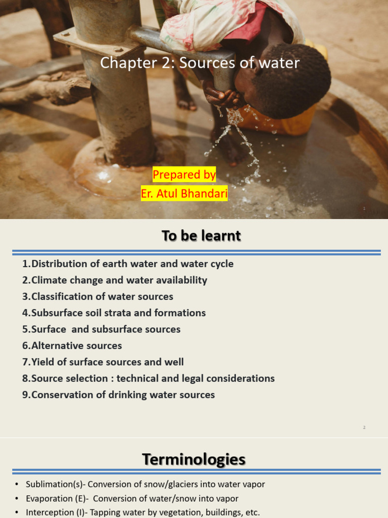 Chapter-02, Sources of Water | PDF | Aquifer | Groundwater