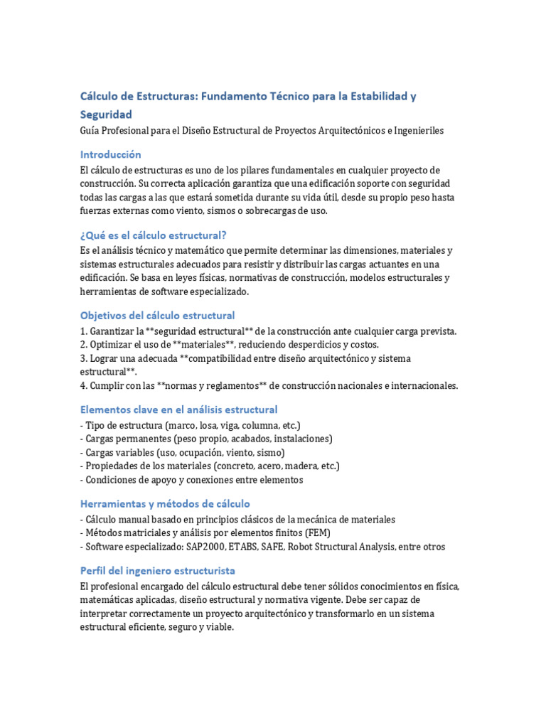 Cálculo Estructural: Seguridad y Diseño | PDF