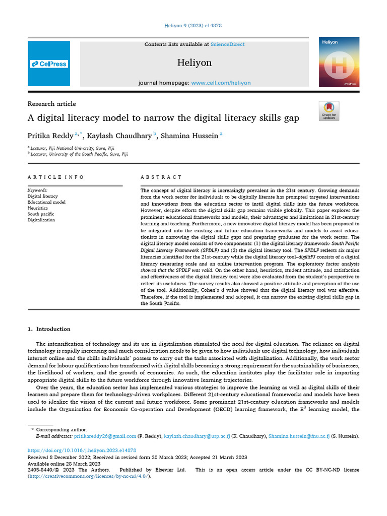 Digital Literacy Model for Education | PDF | Usability | Literacy