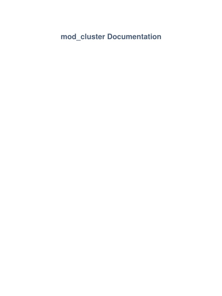 Mod Cluster Userguide Pdf Load Balancing Computing Port Computer Networking