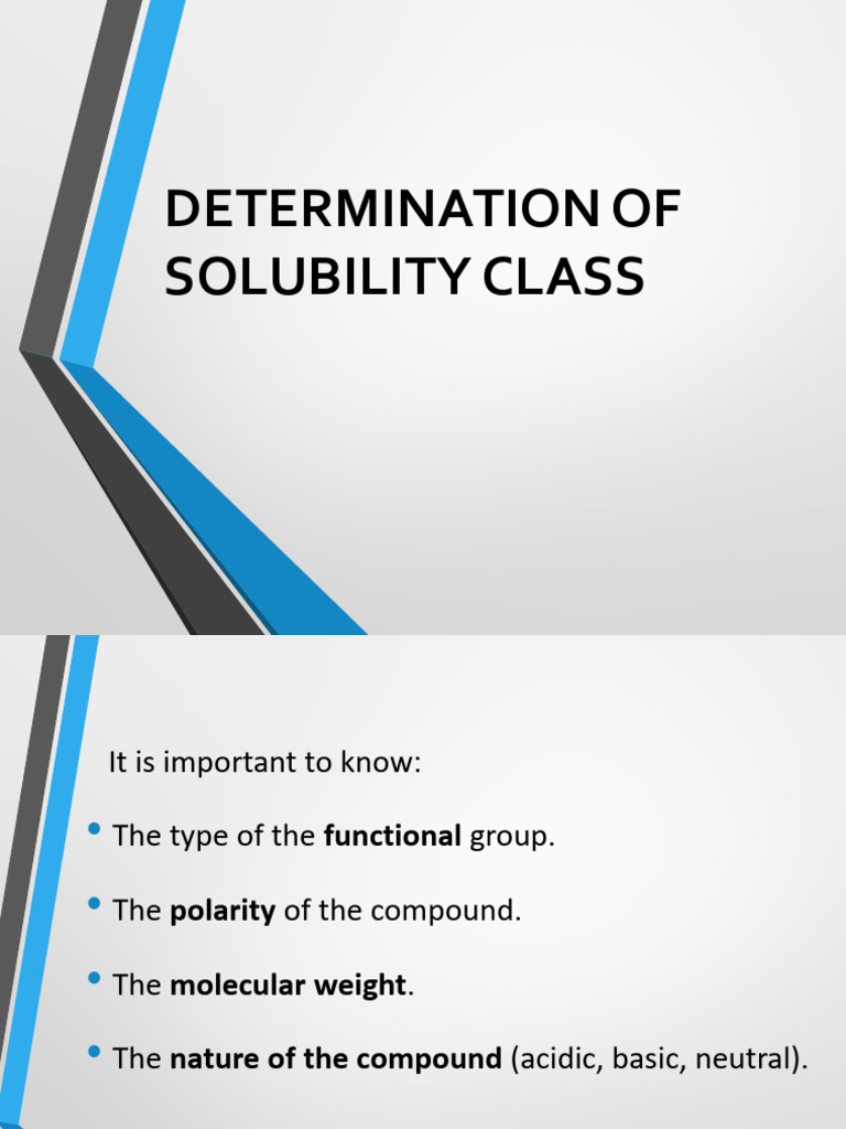 Solubility Classification Overview | PDF | Acid | Solubility