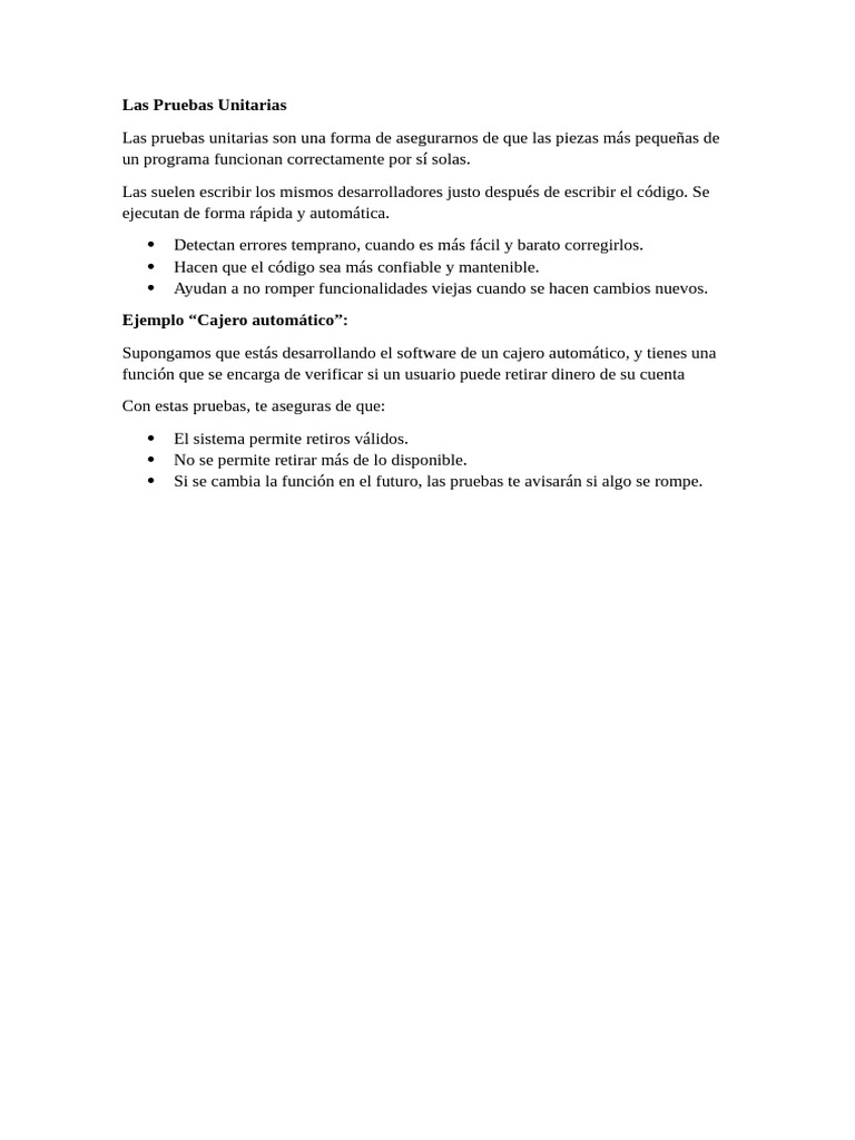 Las Pruebas Unitarias - Resumen | PDF
