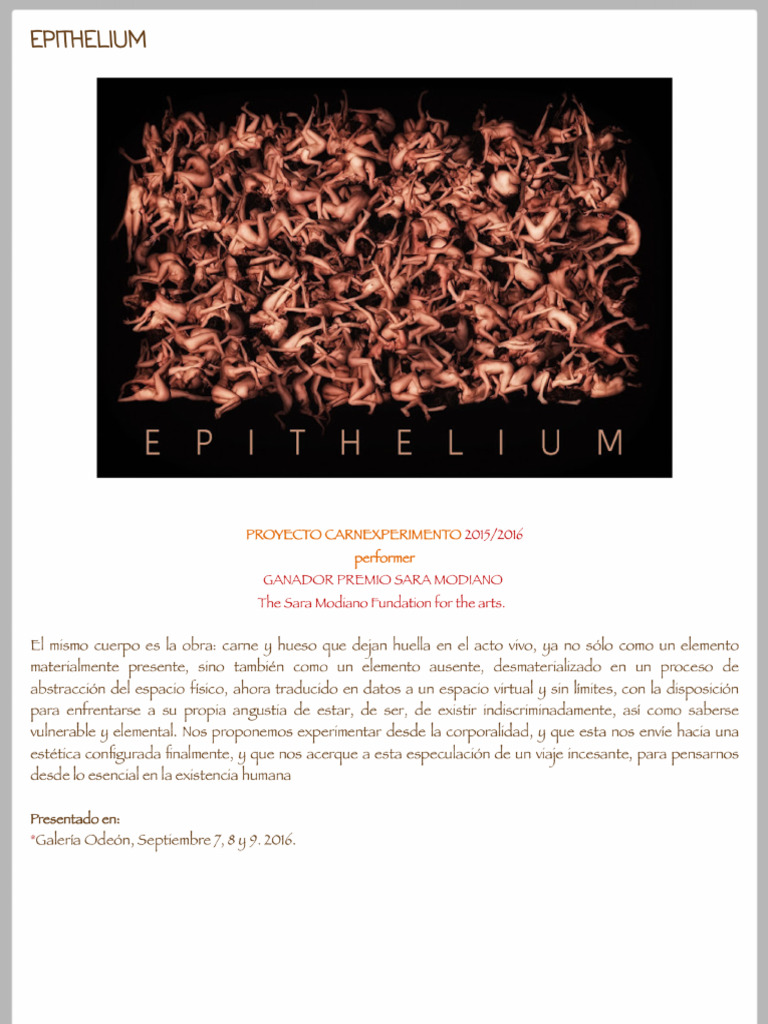 Carnexperimento - Epithelium-1 | PDF