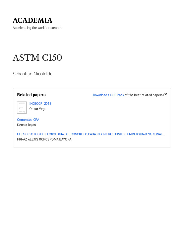 Especificación ASTM C150 para Cemento Portland | PDF | Cemento | Caliza