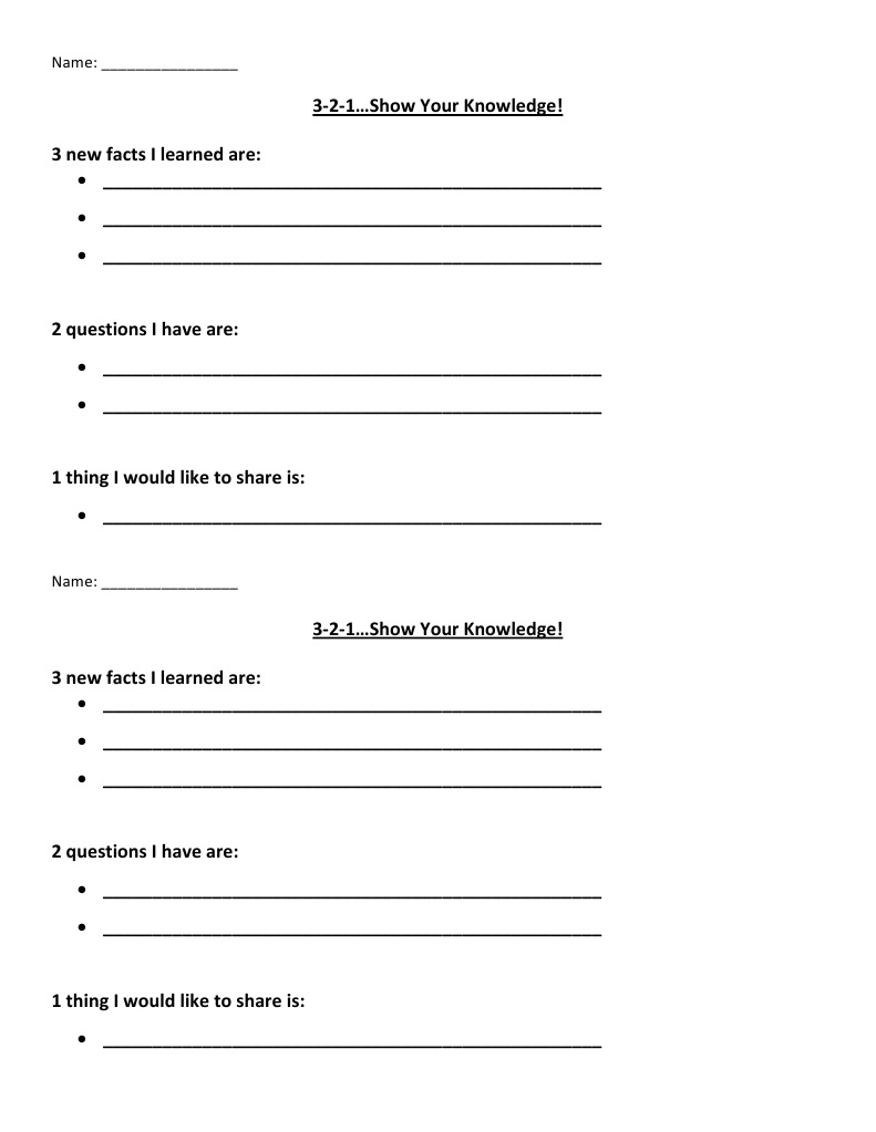 Student Reflection Worksheet | PDF