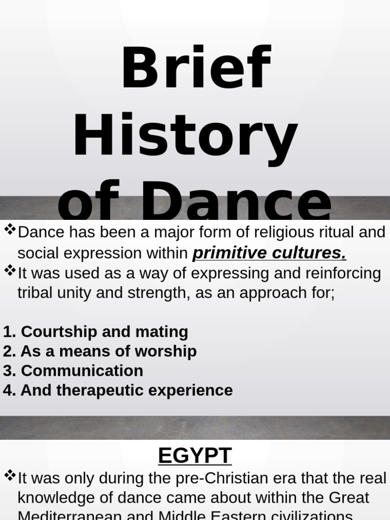 I. Lesson 1 Brief History of Dance | PDF | Dances
